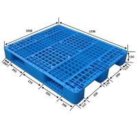 China Single Faced HUADING 1210 Three Runners Recycled Plastic Pallet for Logistic Shipping for sale