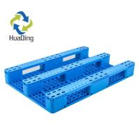 China Dynamic Load 2T HUADING Heavy Duty 1200*800 4 Four Way Entry Single Face Grid 3 Runner Plastic Pallet for sale