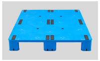 China 1200*1000mm 3 Skids Runners Single Faced Plastic Pallet for Other Racking System 1T for sale