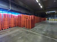China Stacking 6 Runners Plastic Pallet 1200x1100x150 mm for Cold Storage in Industry for sale
