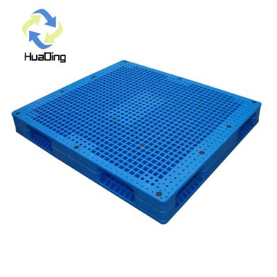 China Euro Pallet 1200*1200 Recycled Heavy Duty Plastic Pallet with Grid and Steel Tubes for sale