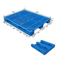 China HUADING 1210 3 Runners Heavy Duty Open Deck Plastic Pallet for Warehouse Management for sale