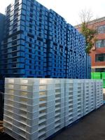 China HDPE Steel Reinforced Plastic Pallet for Racking HUADING HDPE 3 Runners Bottom Type for sale