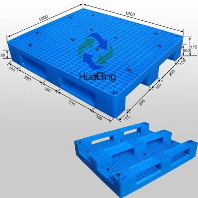 China 1T In Racking System Antislip HUADING 48*48 Collars Stacking Plastic Pallet for sale