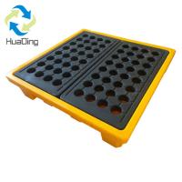 China 32kg/pcs HUADING 4 Drum Spill Pallet Spill Deck Pallet 1300*1300*150 mm and Practical for sale