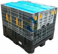 China Recyclable Foldable Collapsible HDPE Plastic Mesh Plastic Large Crate Stadic Load 4 T for sale