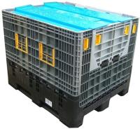 China Recyclable Foldable Collapsible HDPE Plastic Mesh Plastic Large Crate Stadic Load 4 T for sale