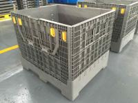 China Recyclable Foldable Collapsible HDPE Plastic Mesh Plastic Large Crate Stadic Load 4 T for sale