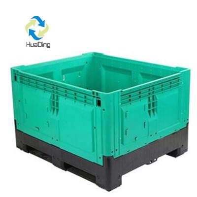 China Gray Heavy Duty Mesh Grid Vented Collapsible Plastic Pallet Box for Fruits and Vegetables for sale