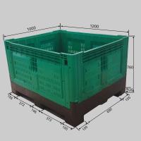 China Gray Heavy Duty Mesh Grid Vented Collapsible Plastic Pallet Box for Fruits and Vegetables for sale