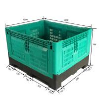 China Dynamic Load 1T Collapsible Pallet Box for Fruit Storage 1200*1000*760mm Ventilation for sale
