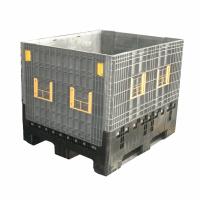 China Transport Folding Container Plastic Collapsible Pallet Box Embossing Printing Handling for sale