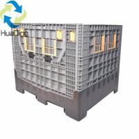 China Transport Folding Container Plastic Collapsible Pallet Box Embossing Printing Handling for sale