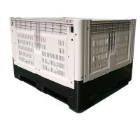 China 1200*1000*810mm Foldable Plastic Pallet Box Food Grade Container with 1T Dynamic Load for sale