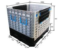 China Foldable Plastic Pallet Box for Packaging Automotive Parts 1200*1000*860mm Heavy Duty for sale