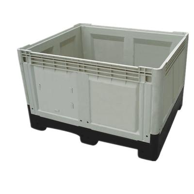 China 1200*1000*810mm Foldable Plastic Pallet Box for Bulk Storage in Black Gray Blue Closed for sale