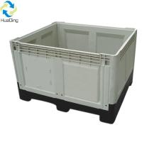 China 1200*1000*810mm Foldable Plastic Pallet Box for Bulk Storage in Black Gray Blue Closed for sale