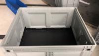 China 1200*1000*810mm Foldable Plastic Pallet Box for Bulk Storage in Black Gray Blue Closed for sale