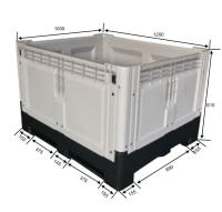 China 1200*1000*810mm Grey Collapsible Bulk Containers for Food Easy to Clean and Maintain for sale