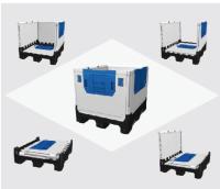 China 1200*1000*975mm Heavy Duty Collapsible Pallet Box Bins for Car Battery Packaging for sale