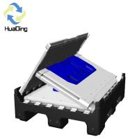 China 1T Dynamic Load Food Storage Collapsible Plastic Pallet Container with Lids and Bins for sale
