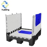 China 1T Dynamic Load Food Storage Collapsible Plastic Pallet Container with Lids and Bins for sale