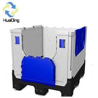 China 1T Dynamic Load Food Storage Collapsible Plastic Pallet Container with Lids and Bins for sale