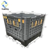 China 1210H1000A Plastic Folding Pallet Box with 1Ton-4Ton/layer Capacity and Foldable Design for sale