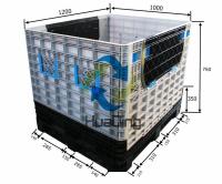 China Non Wood Collapsible Pallet Box for Euro Sales and Warehouse Storage in Black Gray Blue for sale