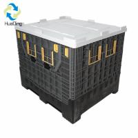 China Grey and Black Foldable Large Container for Heavy Duty Industry Storage Solutions for sale