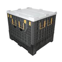 China Grey and Black Foldable Large Container for Heavy Duty Industry Storage Solutions for sale