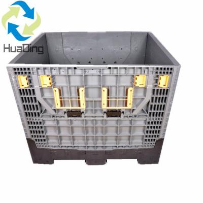 China 55.50kgs Load Capacity Large Foldable Plastic Virgin HDPE Industry Pallet Container for sale