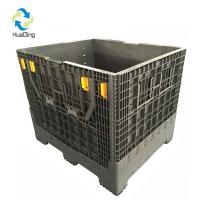 China 55.50kgs Load Capacity Large Foldable Plastic Virgin HDPE Industry Pallet Container for sale