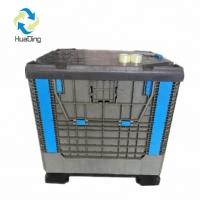 China Large Transport Industry Collapsible Plastic Pallet Box 1T Dynamic Load for Racking for sale
