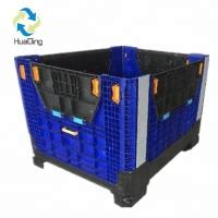 China Large Transport Industry Collapsible Plastic Pallet Box 1T Dynamic Load for Racking for sale