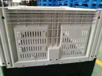 China Generally Gray Heavy Duty Collapsible Plastic Pallet Box Bin Container with Stamping for sale