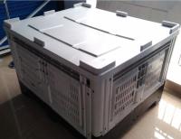 China Generally Gray Heavy Duty Collapsible Plastic Pallet Box Bin Container with Stamping for sale