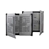 China Grey and Black Grid Ventilation Plastic Pallet Box 1T Dynamic Load for Vegetable Handling for sale