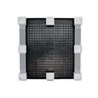 China Grey and Black Grid Ventilation Plastic Pallet Box 1T Dynamic Load for Vegetable Handling for sale