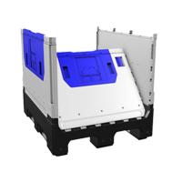 China HUADING 1200*1000 HDPE Plastic Collapsible Pallet Box Bins for Car Battery Packaging for sale