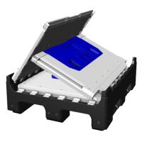 China HUADING 1200*1000 HDPE Plastic Collapsible Pallet Box Bins for Car Battery Packaging for sale