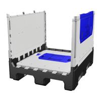 China HUADING 1200*1000 HDPE Plastic Collapsible Pallet Box Bins for Car Battery Packaging for sale