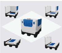 China HUADING 1200*1000 HDPE Plastic Collapsible Pallet Box Bins for Car Battery Packaging for sale