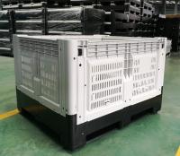 China Collapsible HDPE Folding Fruit Warehouse Stackable Plastic Pallet Box 1200*1000*810mm for sale