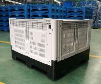 China Collapsible HDPE Folding Fruit Warehouse Stackable Plastic Pallet Box 1200*1000*810mm for sale