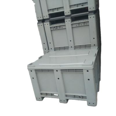China Custom Size Heavy Duty Foldable Plastic Pallet Box for Vented Bulk Container Shipping for sale