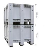 China 1200*1000 HDPE Plastic Pallet Box for Heavy Duty Warehouse Shipping Container in Gray for sale