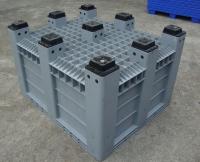 China 1200*1000 HDPE Plastic Pallet Box for Heavy Duty Warehouse Shipping Container in Gray for sale