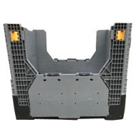 China 1T Dynamic Load Foldable Plastic Pallet Box Container Single Faced Style and Durable for sale
