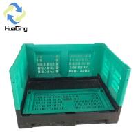China Light Duty 4 T Load 1210H760B Plastic Foldable Transport Storage Pallet Box Container for sale